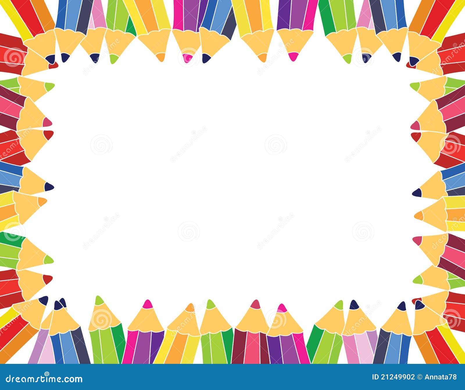 Frame dos lápis ilustração do vetor. Ilustração de divertimento - 21249902