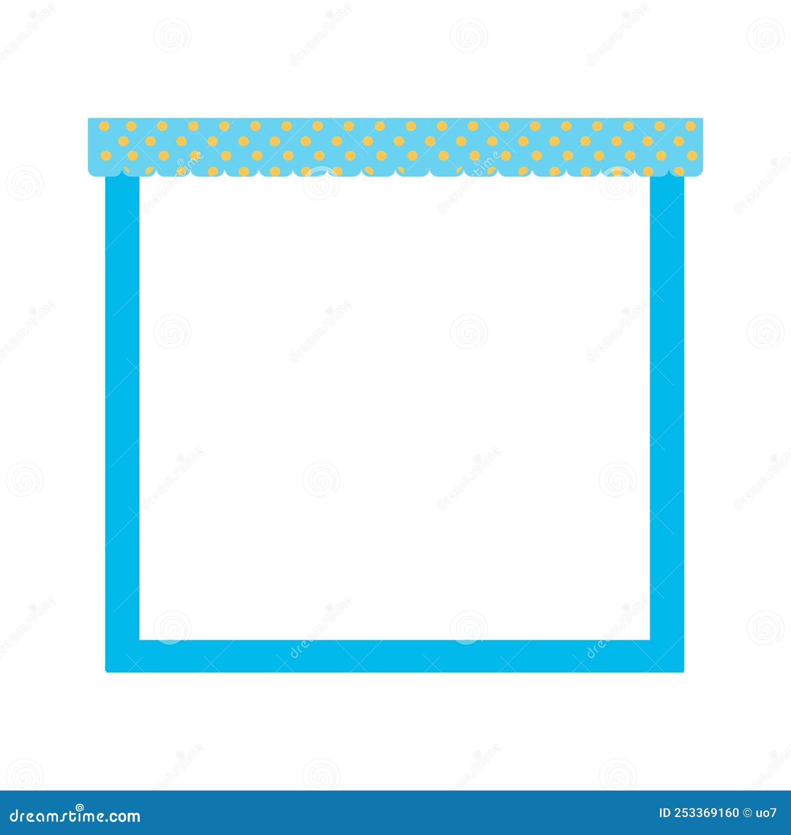 Cartoon Decorative Border Frame. Blank Empty Border with Fold Top ...