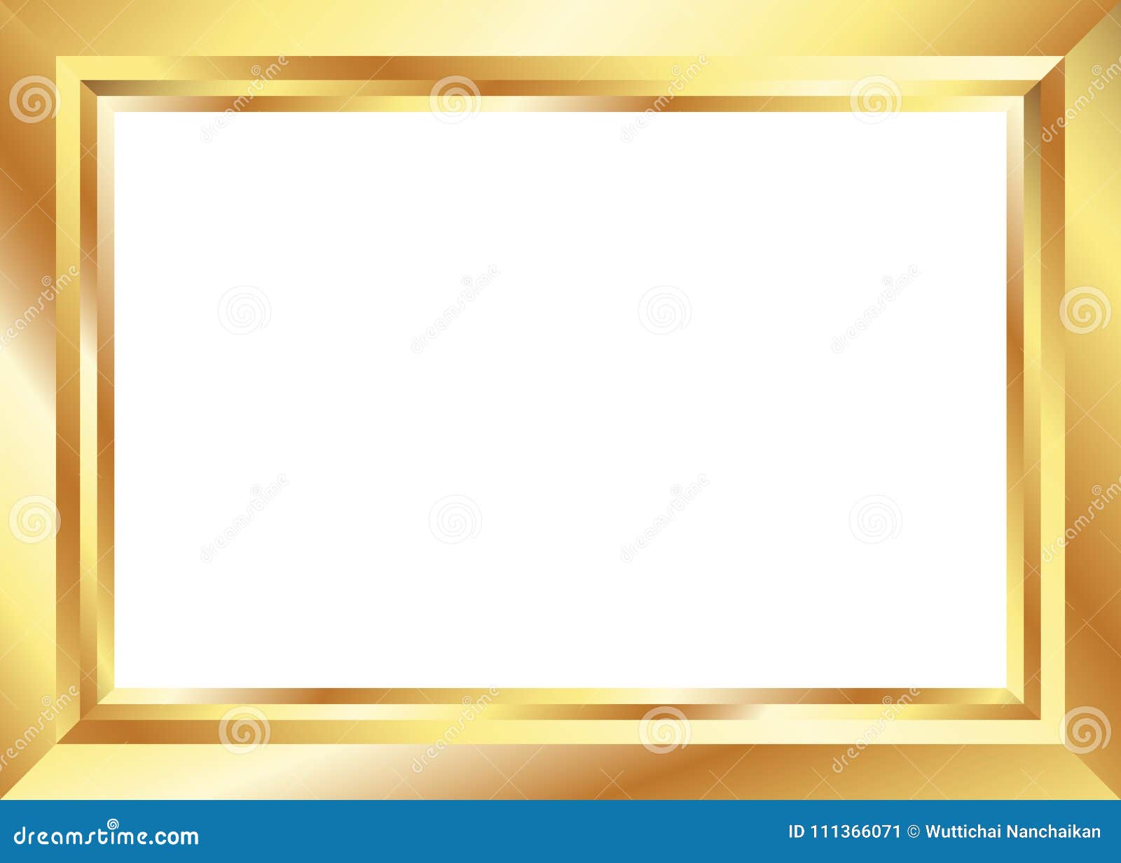 Frame dourado ilustração do vetor. Ilustração de casamento - 111366071