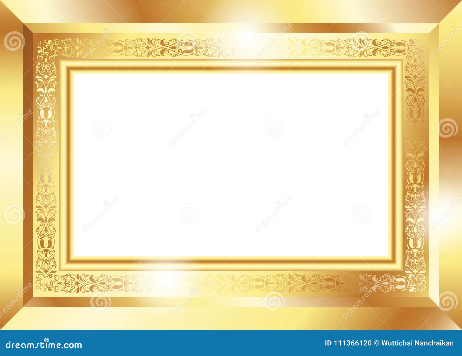 Frame dourado ilustração do vetor. Ilustração de textura - 111366120