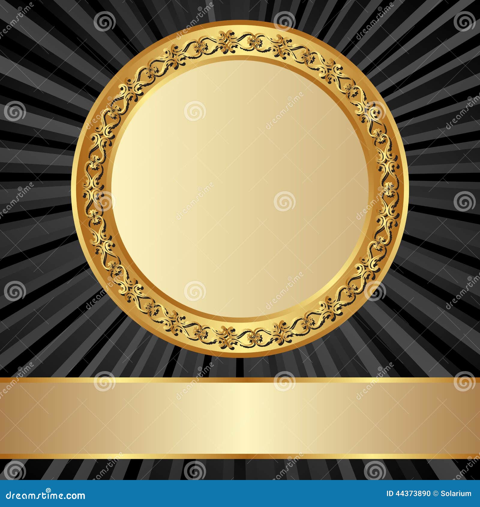 Frame dourado ilustração do vetor. Ilustração de redondo - 44373890