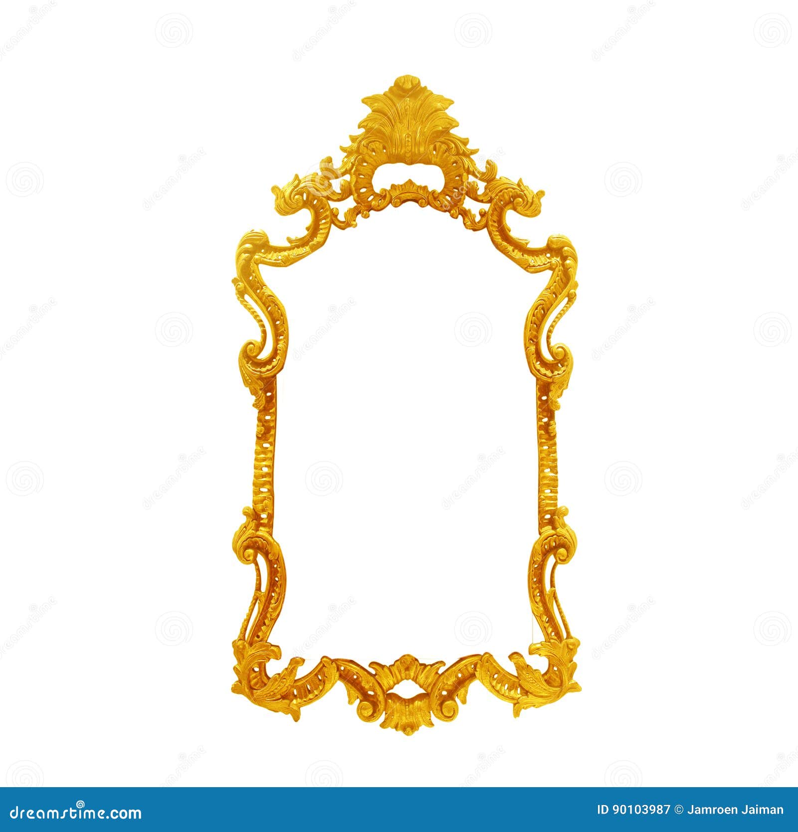 Frame Dourado Do Vintage Isolado No Fundo Branco Imagem de Stock ...