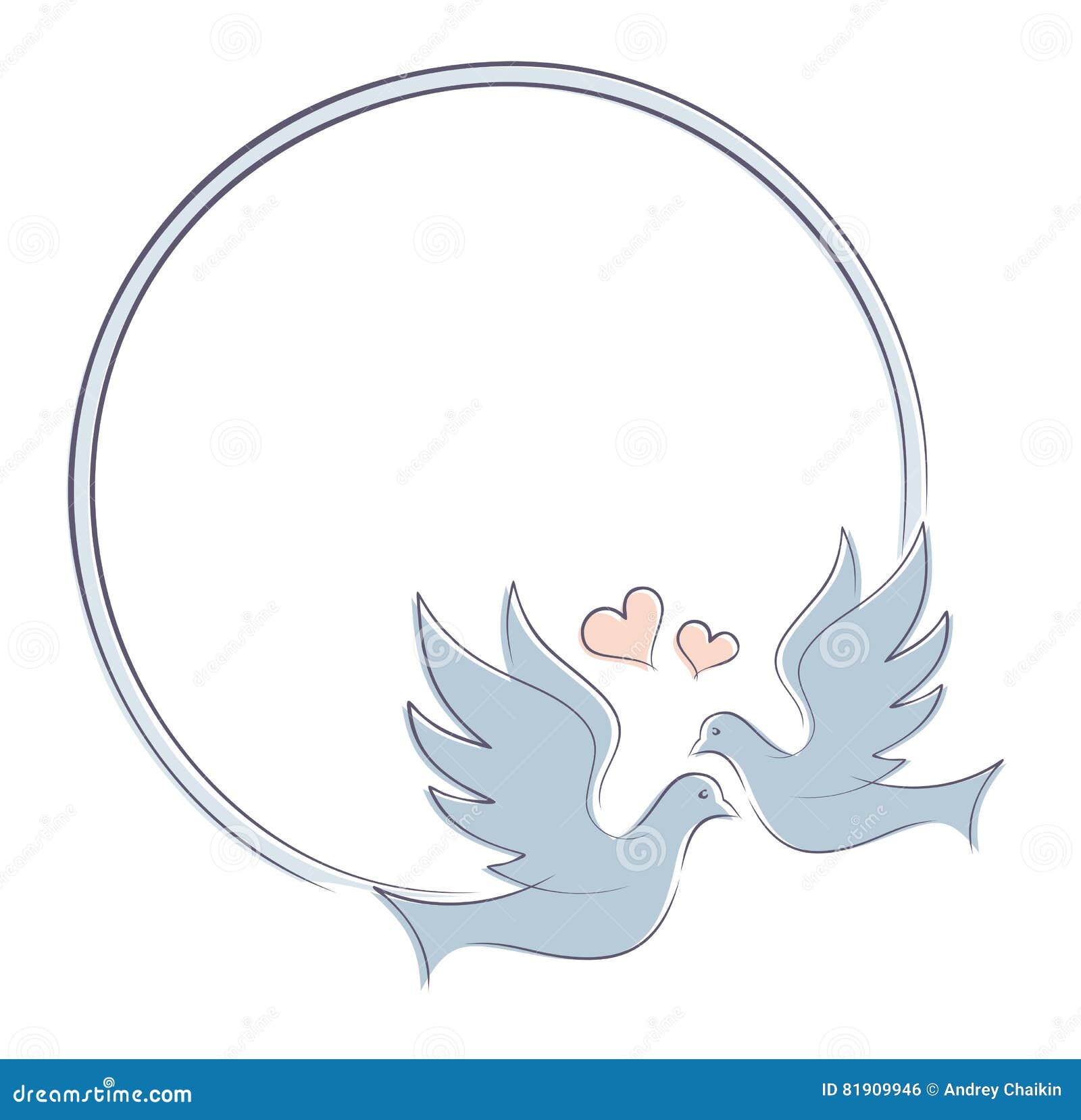Frame with doves. stock vector. Illustration of frame - 81909946