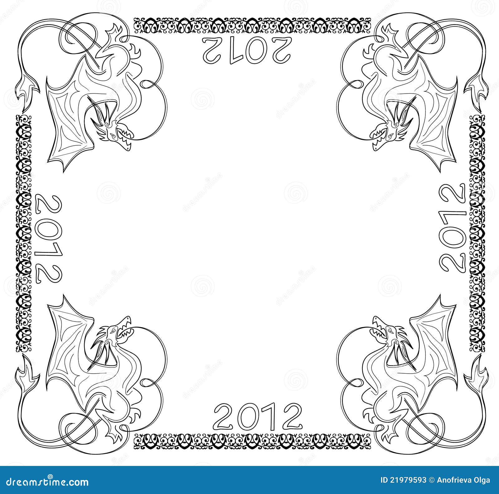 Frame with a dragon stock vector. Illustration of mythological - 21979593