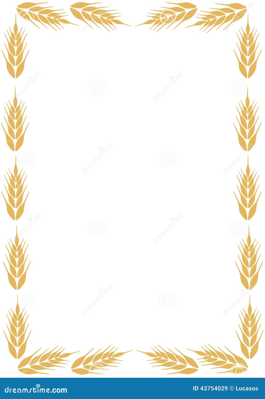 Frame with ear of wheat. stock vector. Illustration of farm - 43754029