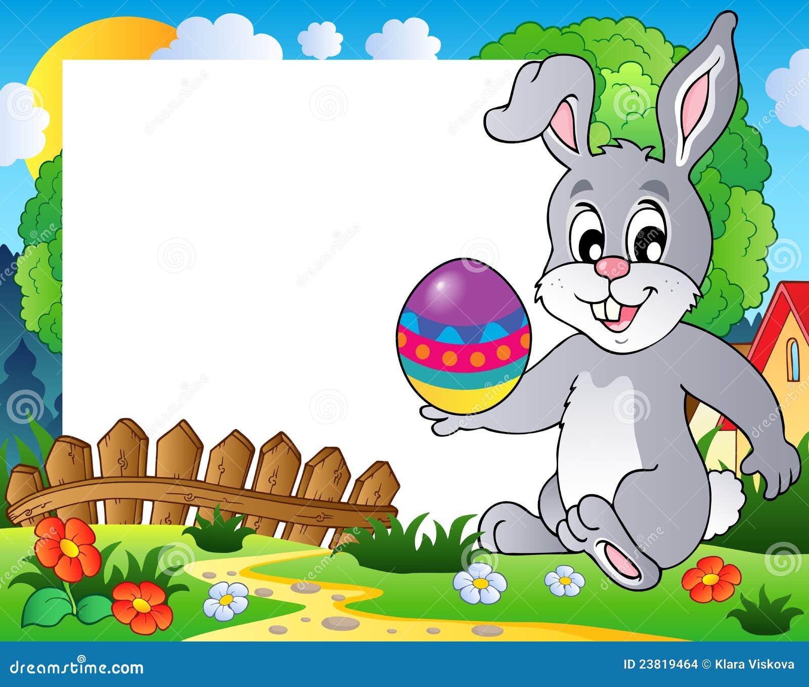 Frame with Easter Bunny Theme 3 Stock Vector - Illustration of cute ...