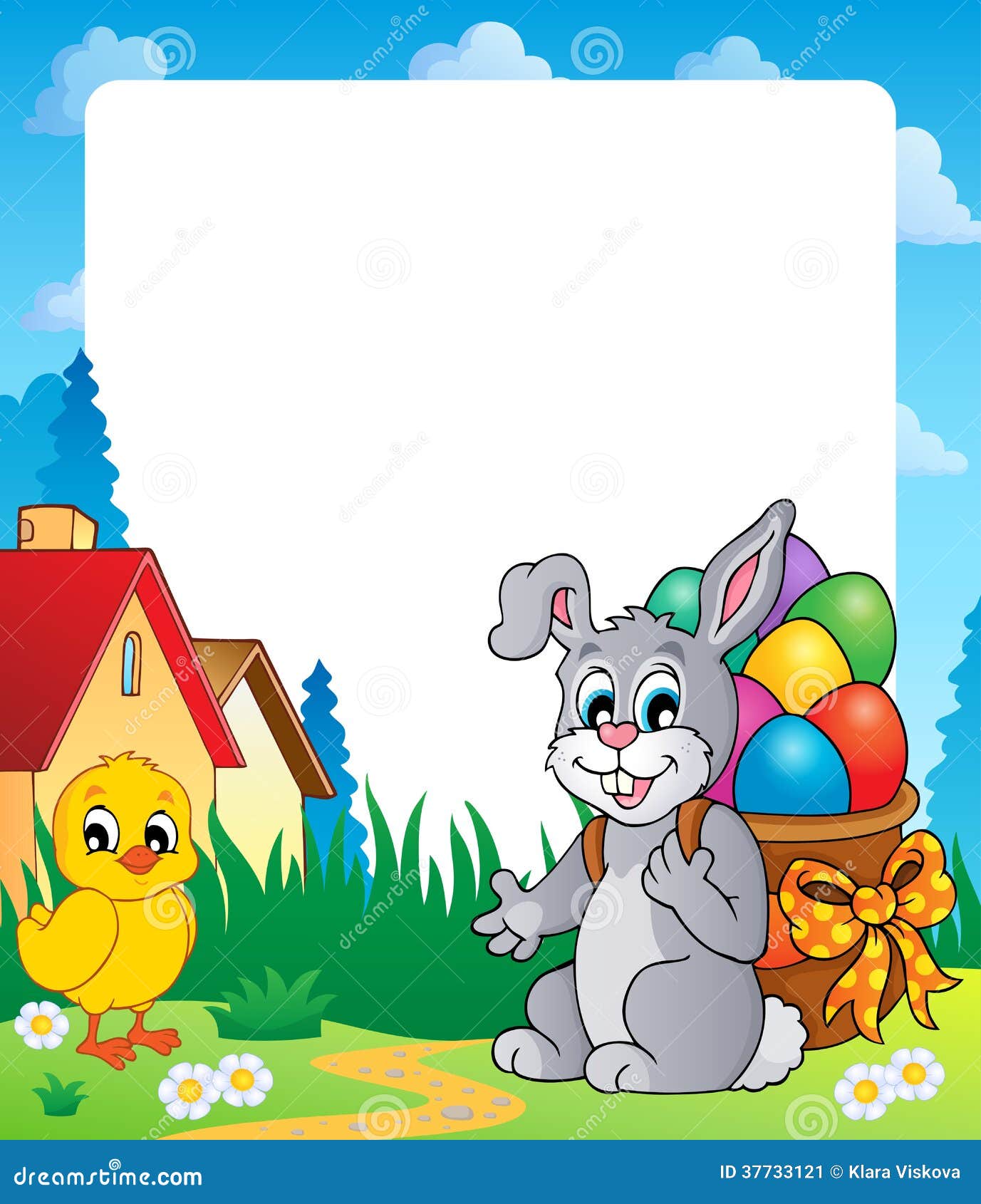 Frame with Easter Bunny Theme 8 Stock Vector - Illustration of painted ...