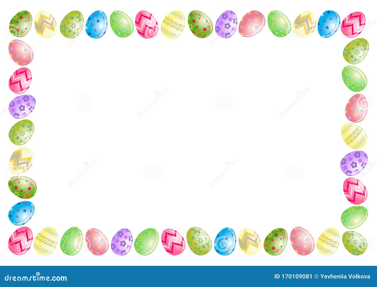 Frame of Easter Eggs. Colored Easter Eggs Stock Vector - Illustration ...