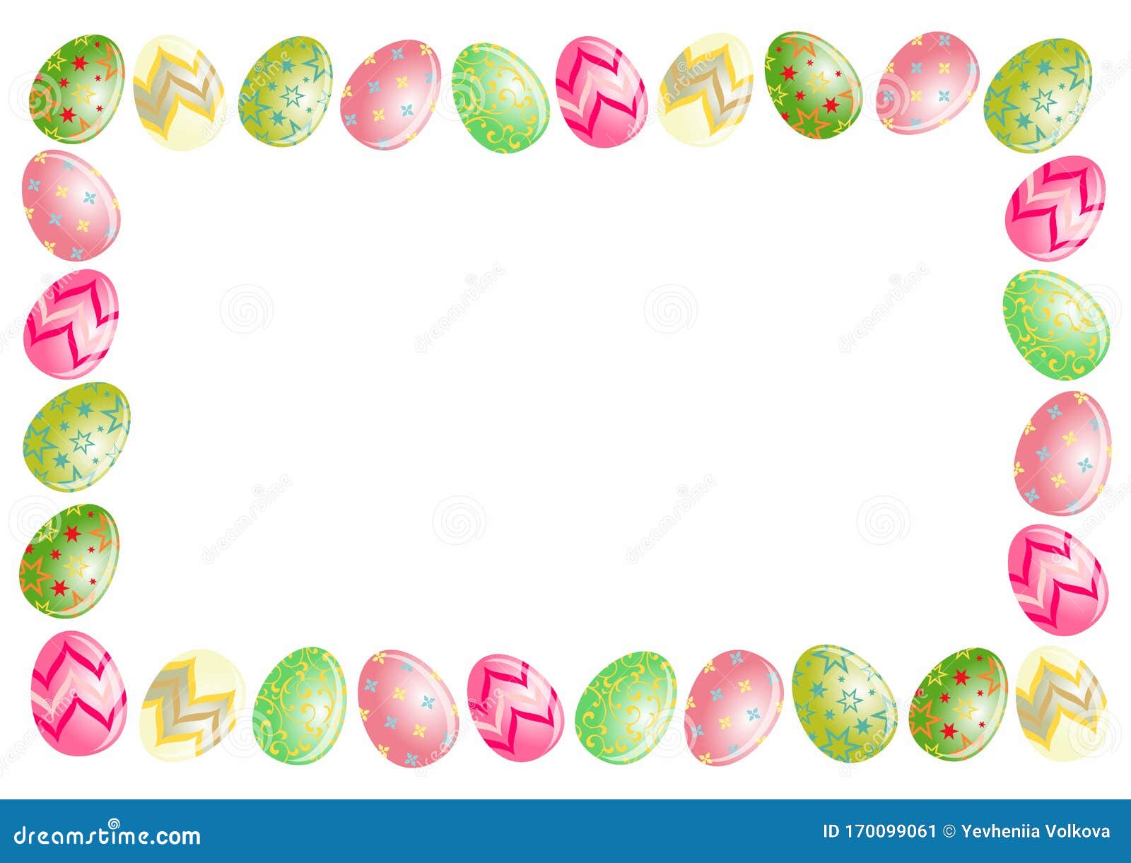 Frame of Easter Eggs. Colored Easter Eggs Stock Vector - Illustration ...