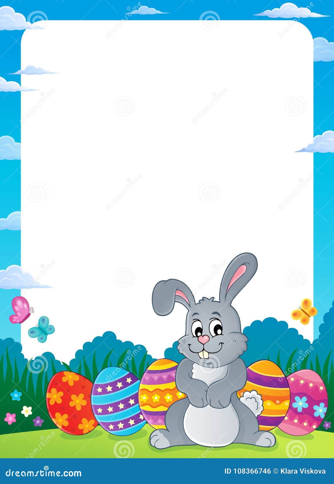 Frame with Easter Rabbit Thematics 1 Stock Vector - Illustration of ...
