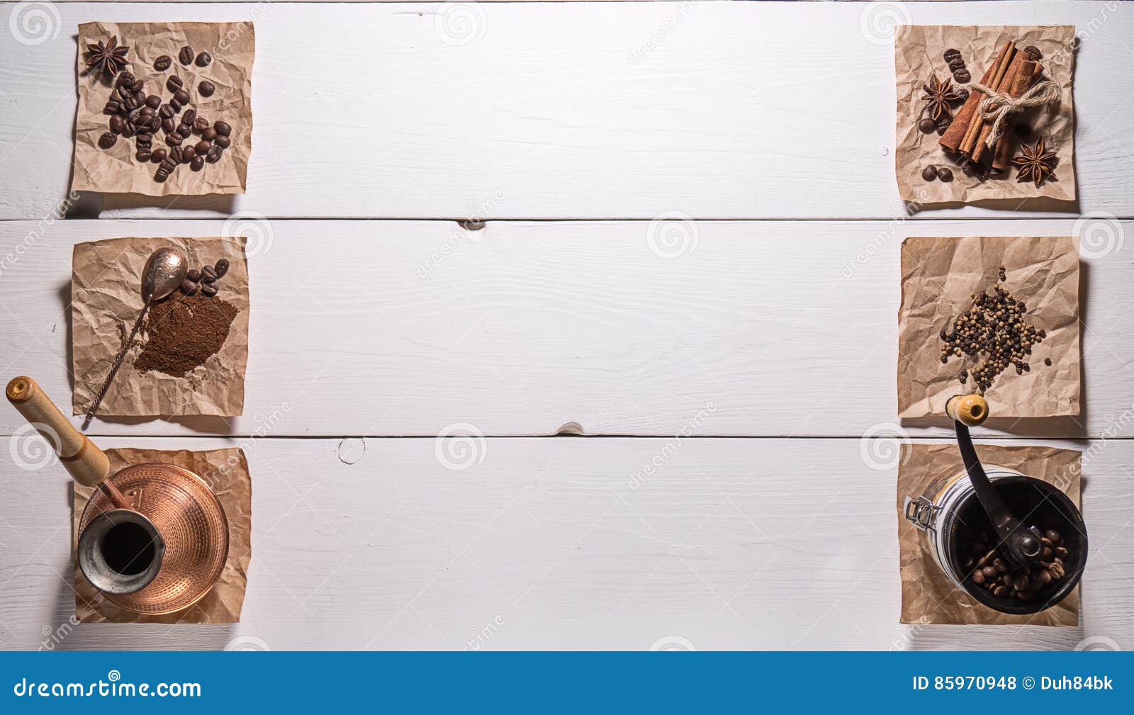 The Frame of the Elements for Making Coffee Stock Photo - Image of ...