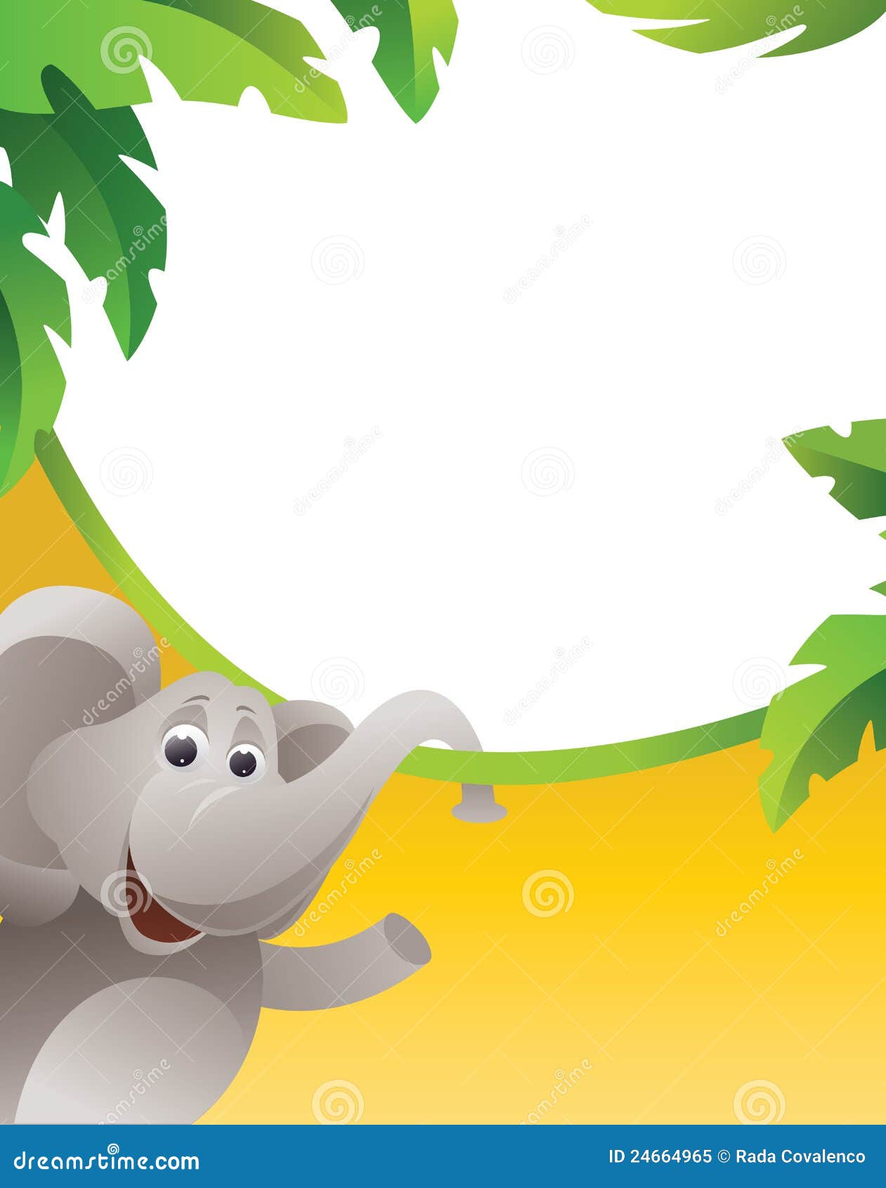 Frame with elephant stock vector. Illustration of copy - 24664965