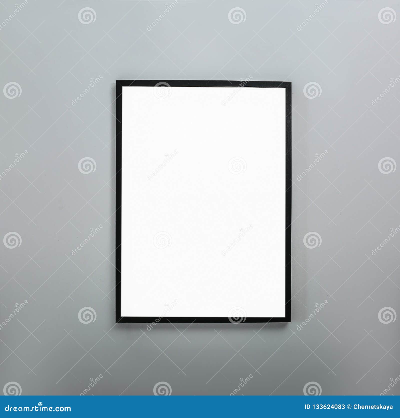Frame with Empty Canvas on Wall in Modern Art Gallery Stock Image ...