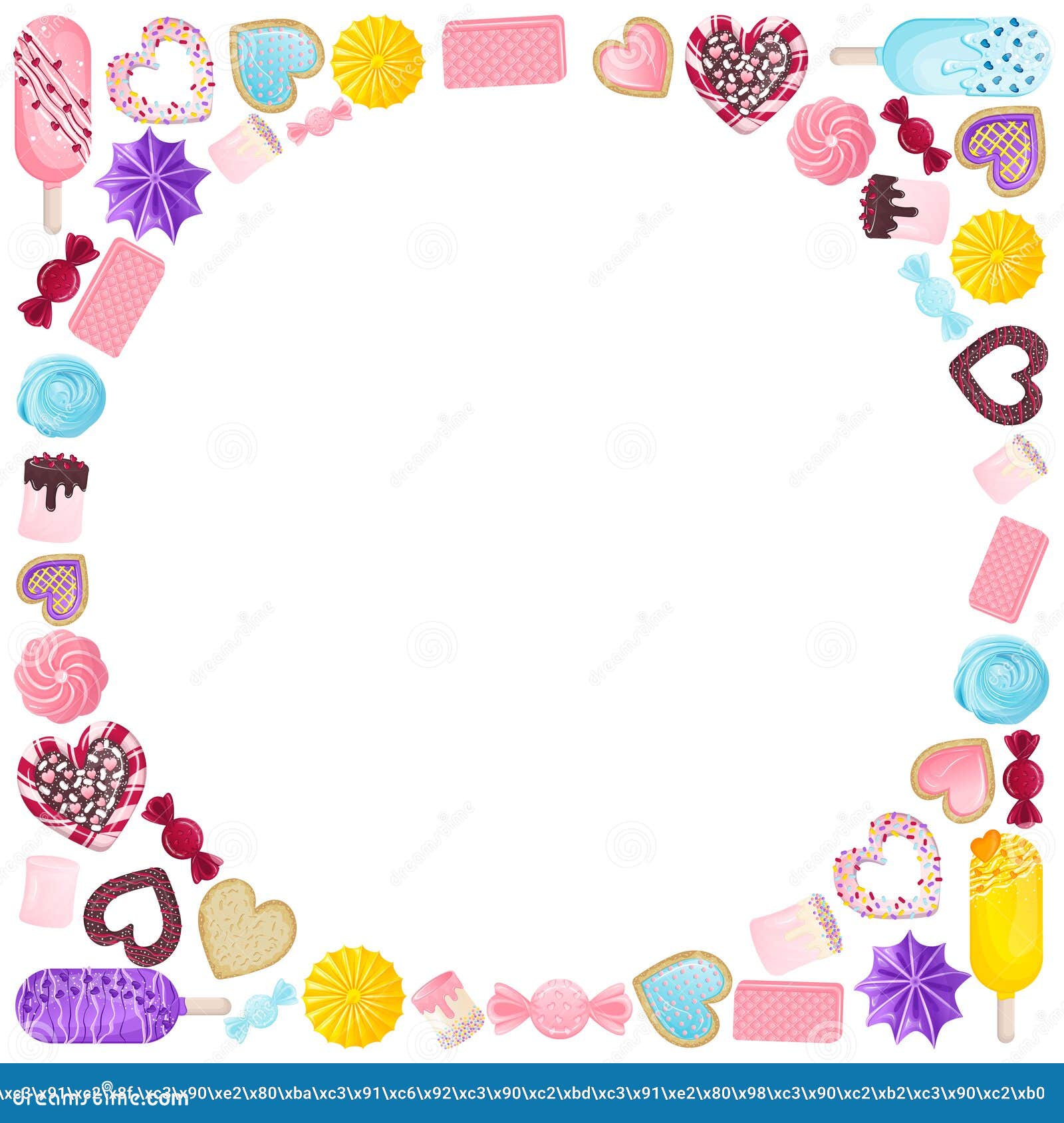 Frame with an Empty Circle Inside Made of Sweets, Gingerbread ...