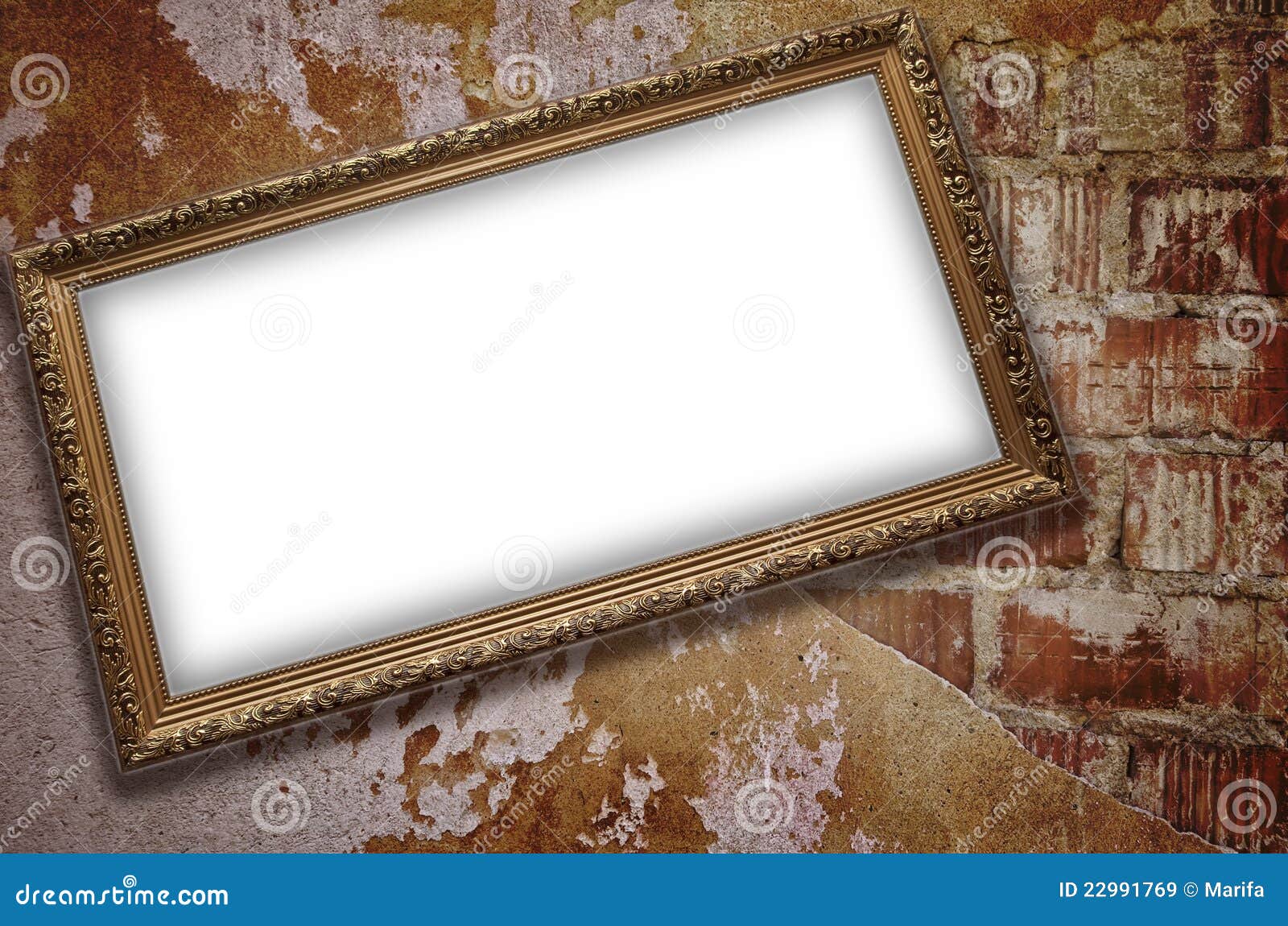 Frame with emty blank stock image. Image of grungy, gold - 22991769