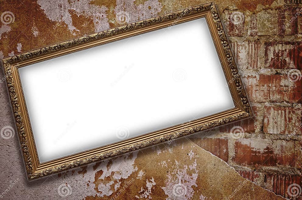 Frame with emty blank stock image. Image of grungy, gold - 22991769