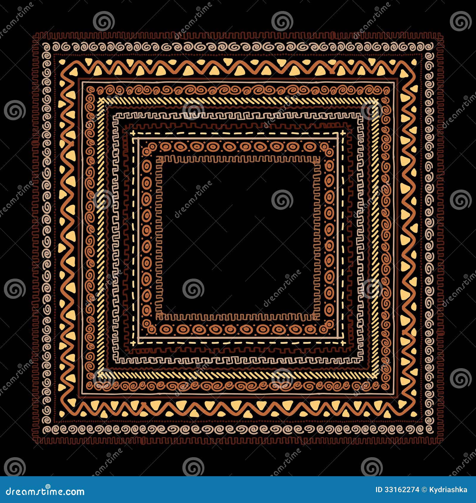 Frame with Ethnic Handmade Ornament for Your Stock Vector ...