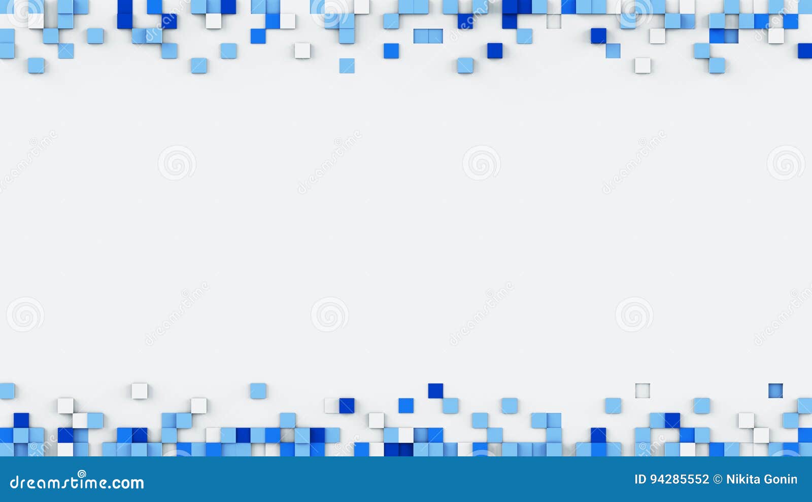 Frame of Extruded Blue Cubes 3D Rendering Stock Illustration ...