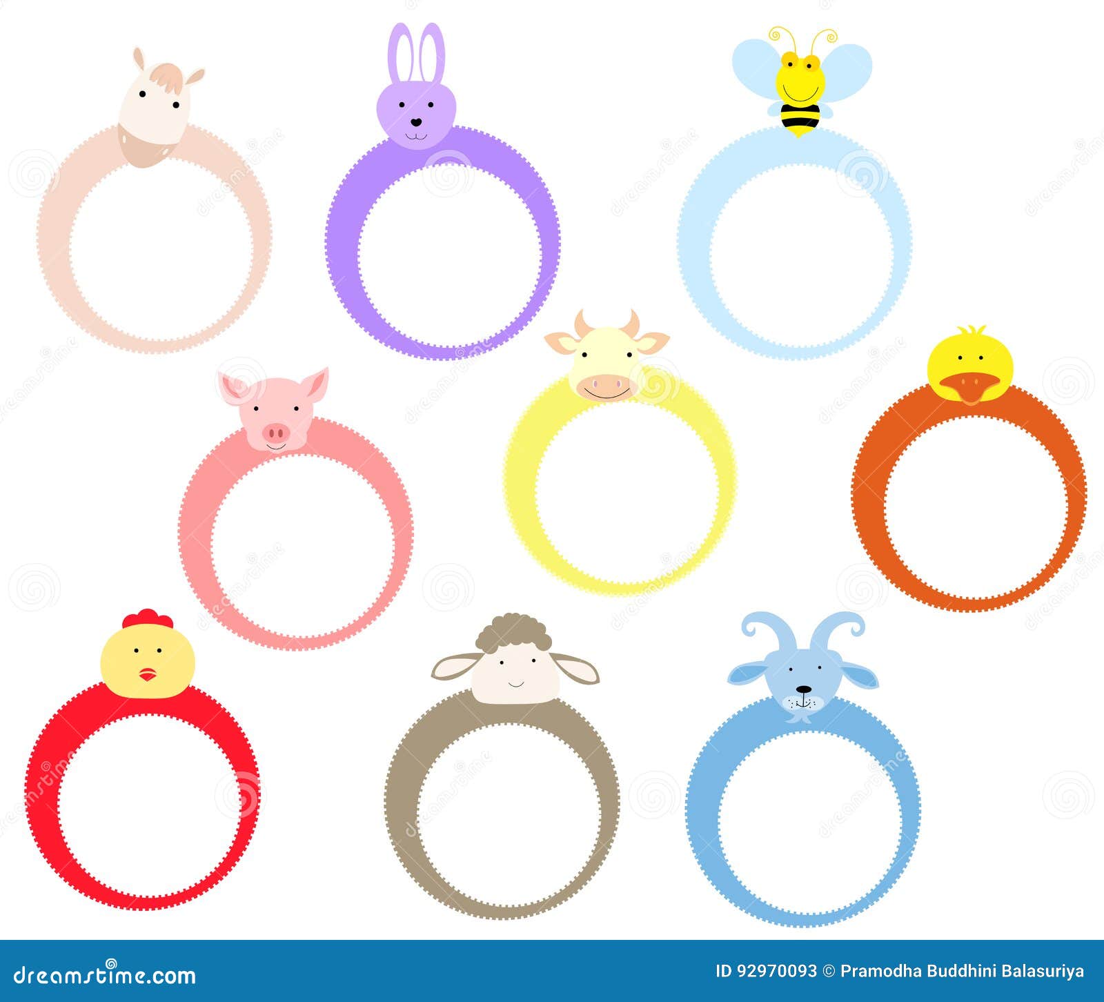 Frame with Farm Animals - Illustration Stock Vector - Illustration of ...