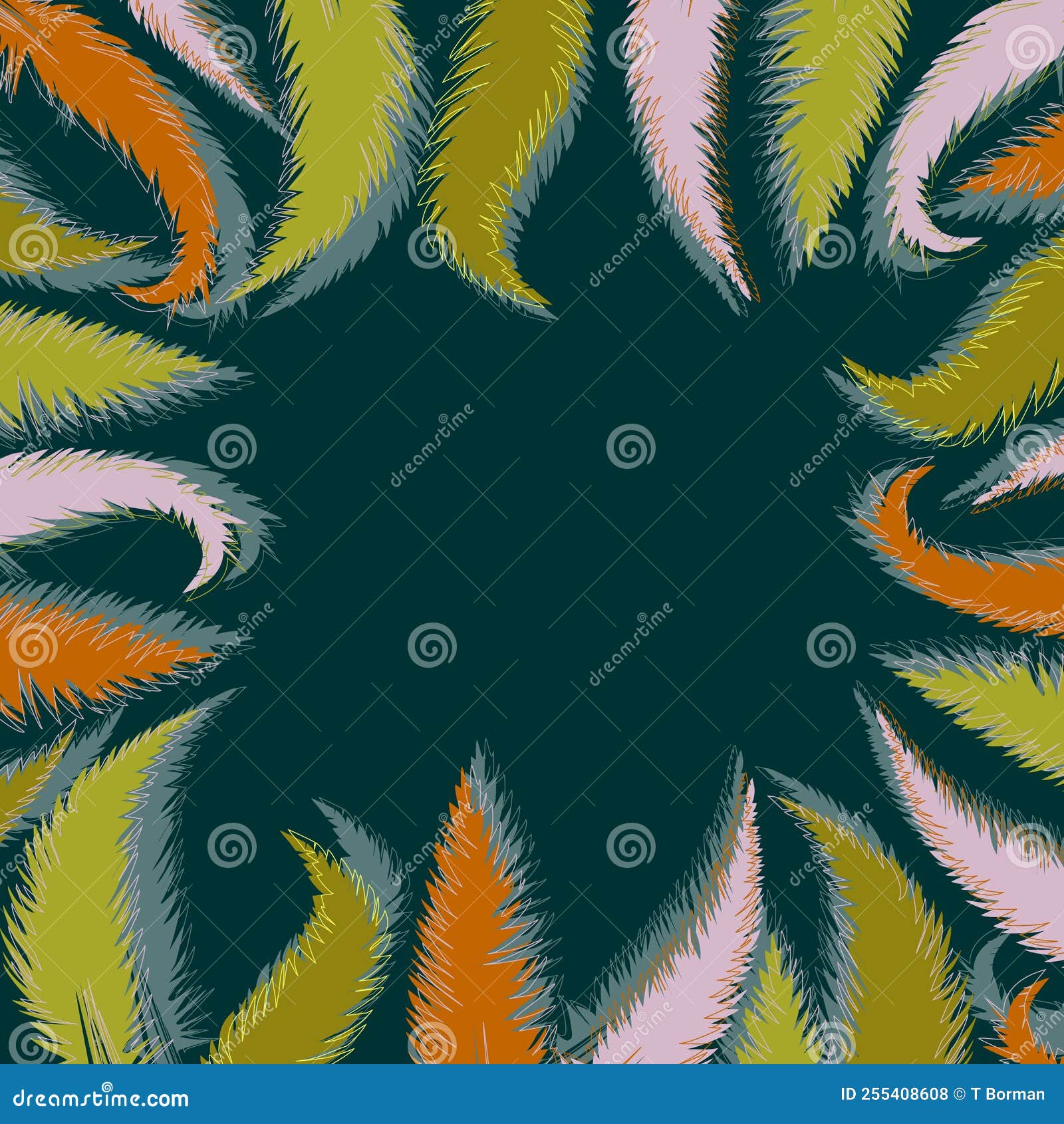 Frame of Feathers Vector Background Bird Illustration Stock Vector ...