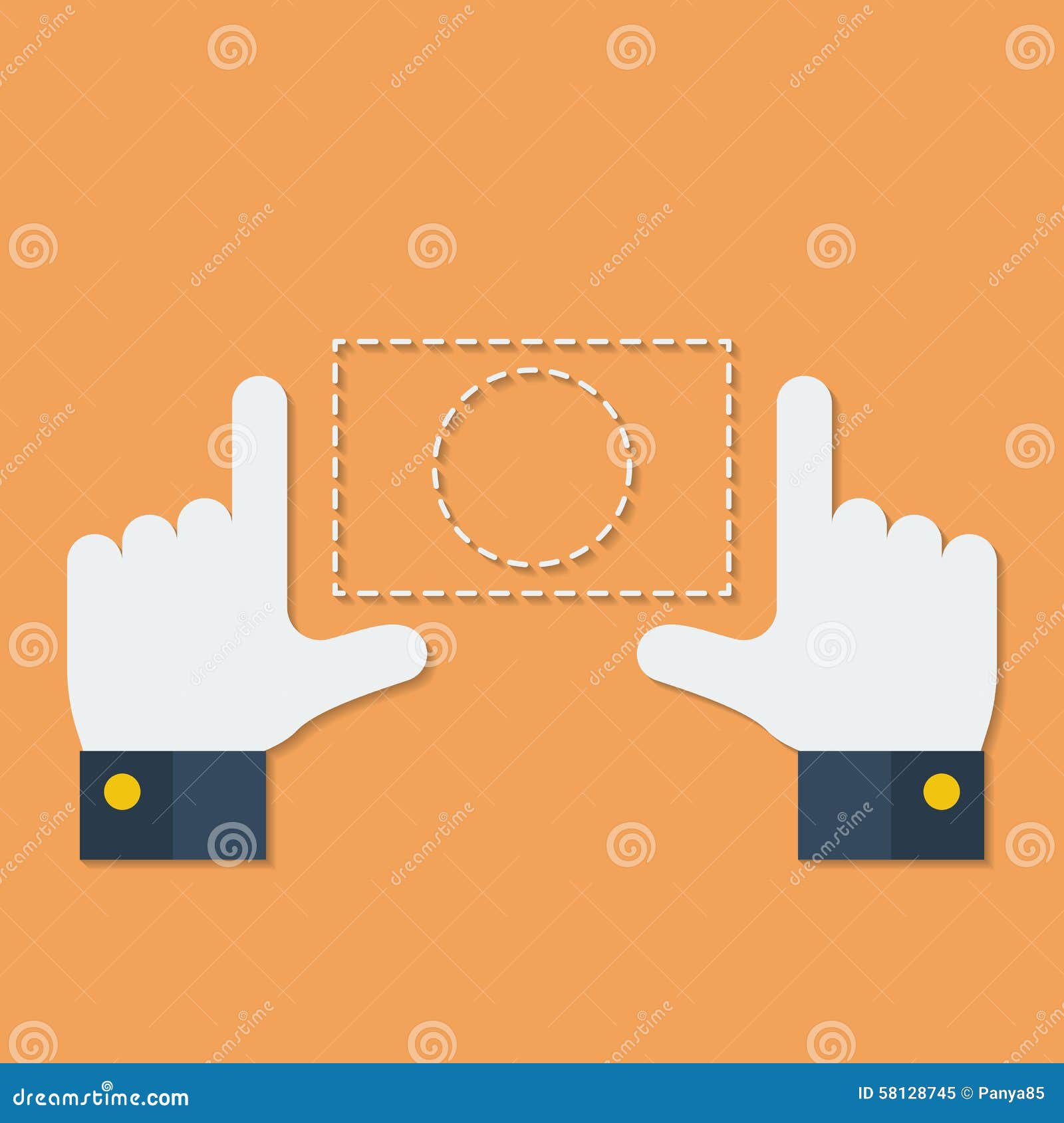 Frame of Fingers or Hands. Flat Style Stock Vector - Illustration of ...