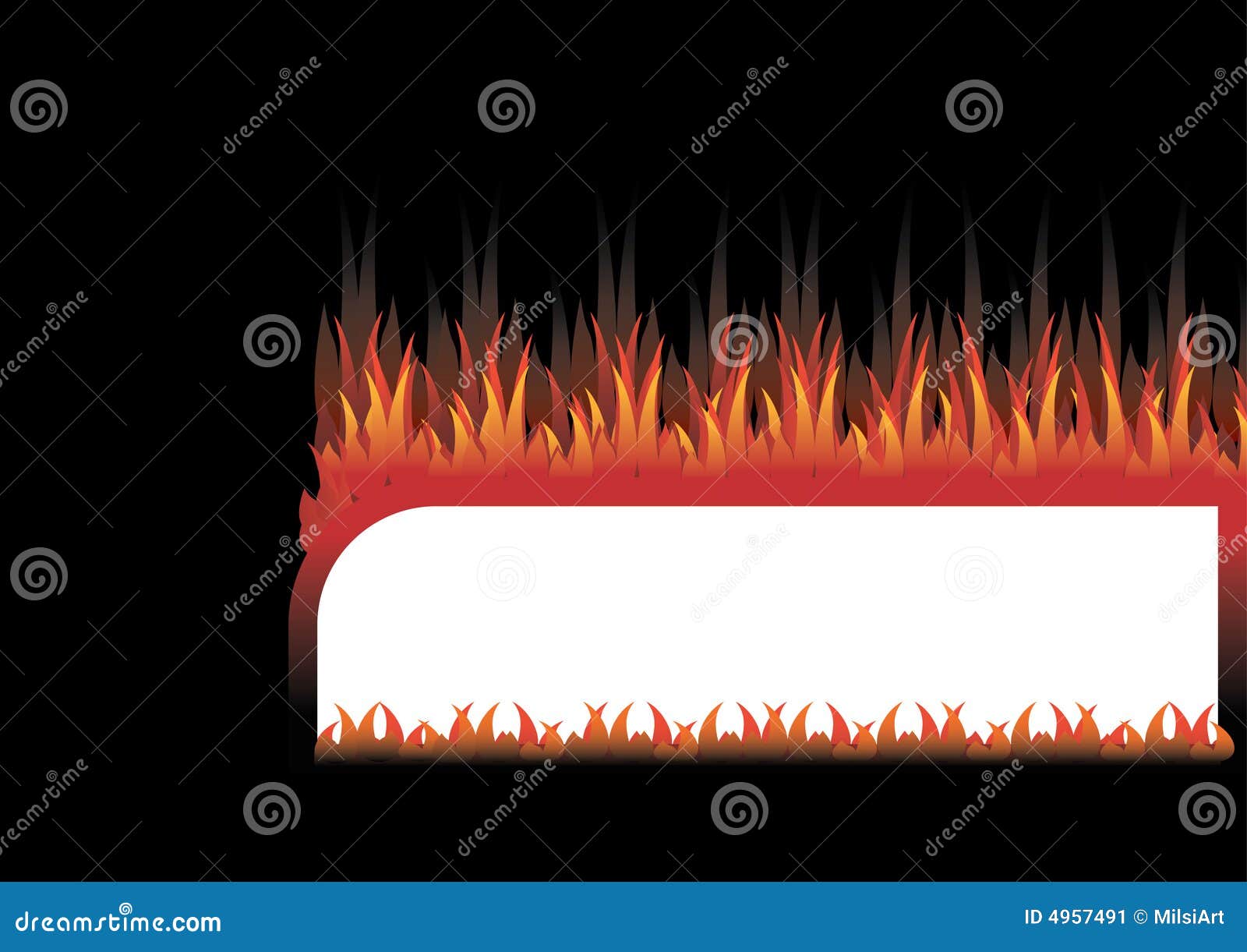 Frame in fire stock vector. Illustration of warm, element - 4957491