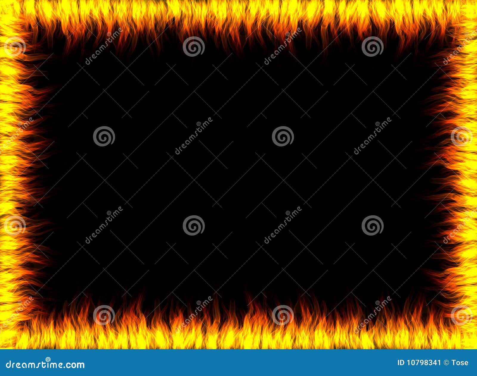 Frame of fire, flames stock illustration. Illustration of yellow - 10798341