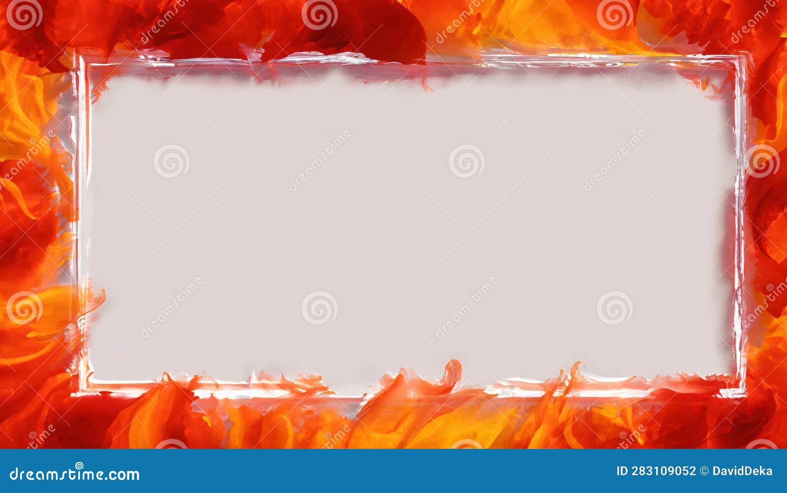 Frame of Fire on a White Background with Space for Your Text. Stock ...
