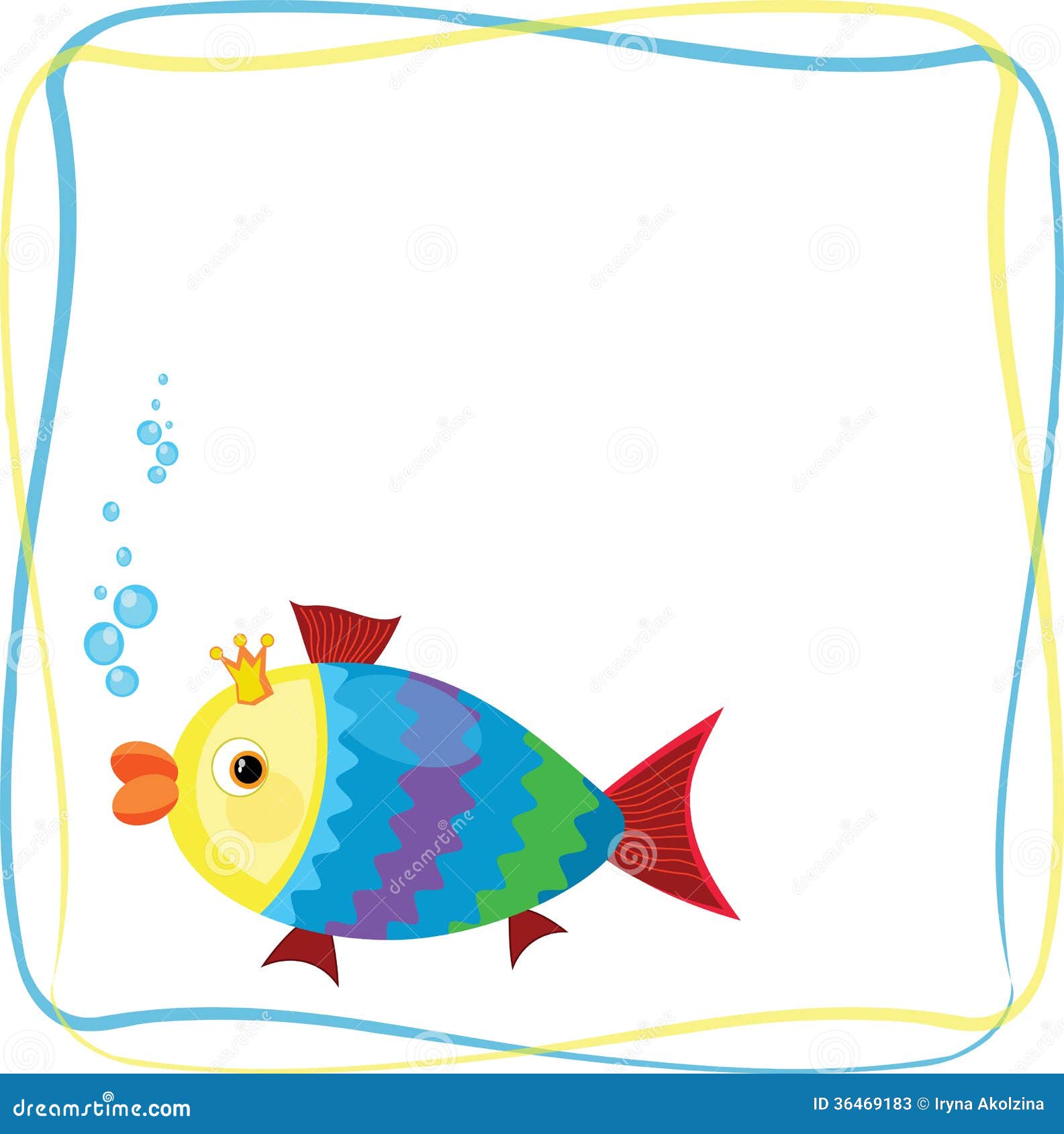 Frame with fish stock vector. Illustration of bubble - 36469183