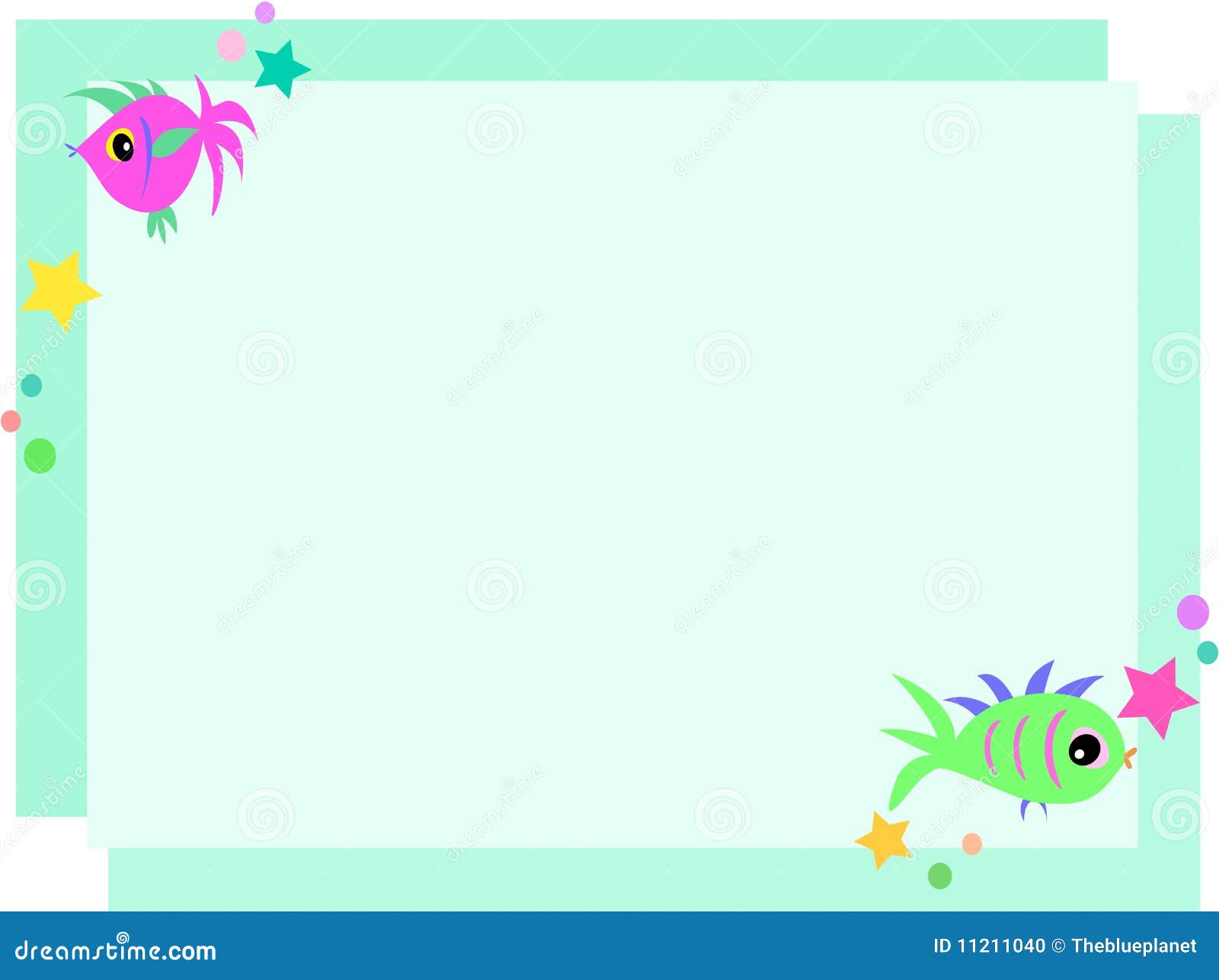 Frame of Fish Swimming with Bubbles Stock Vector - Illustration of ...