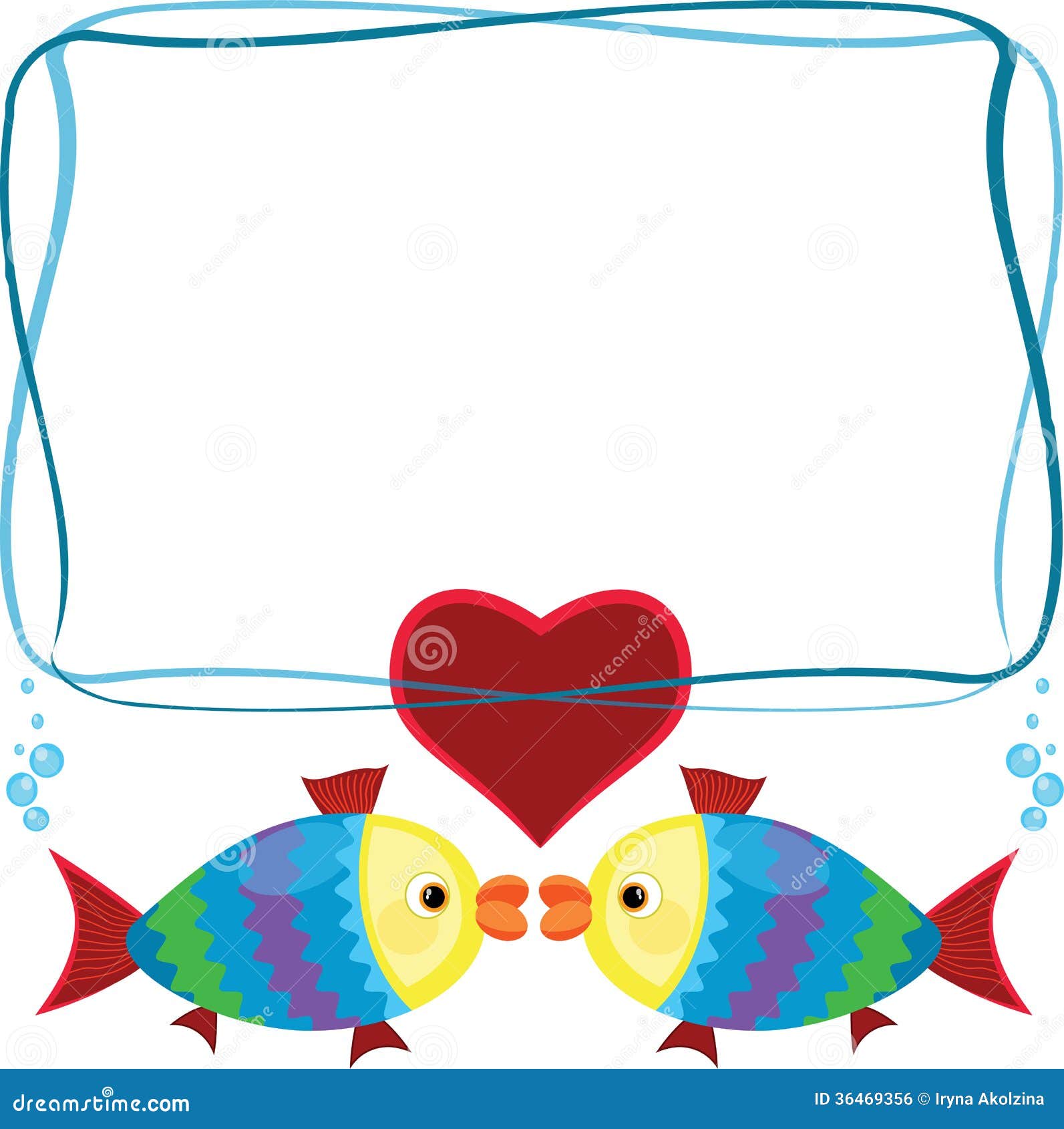 Frame with fish stock vector. Illustration of animal - 36469356