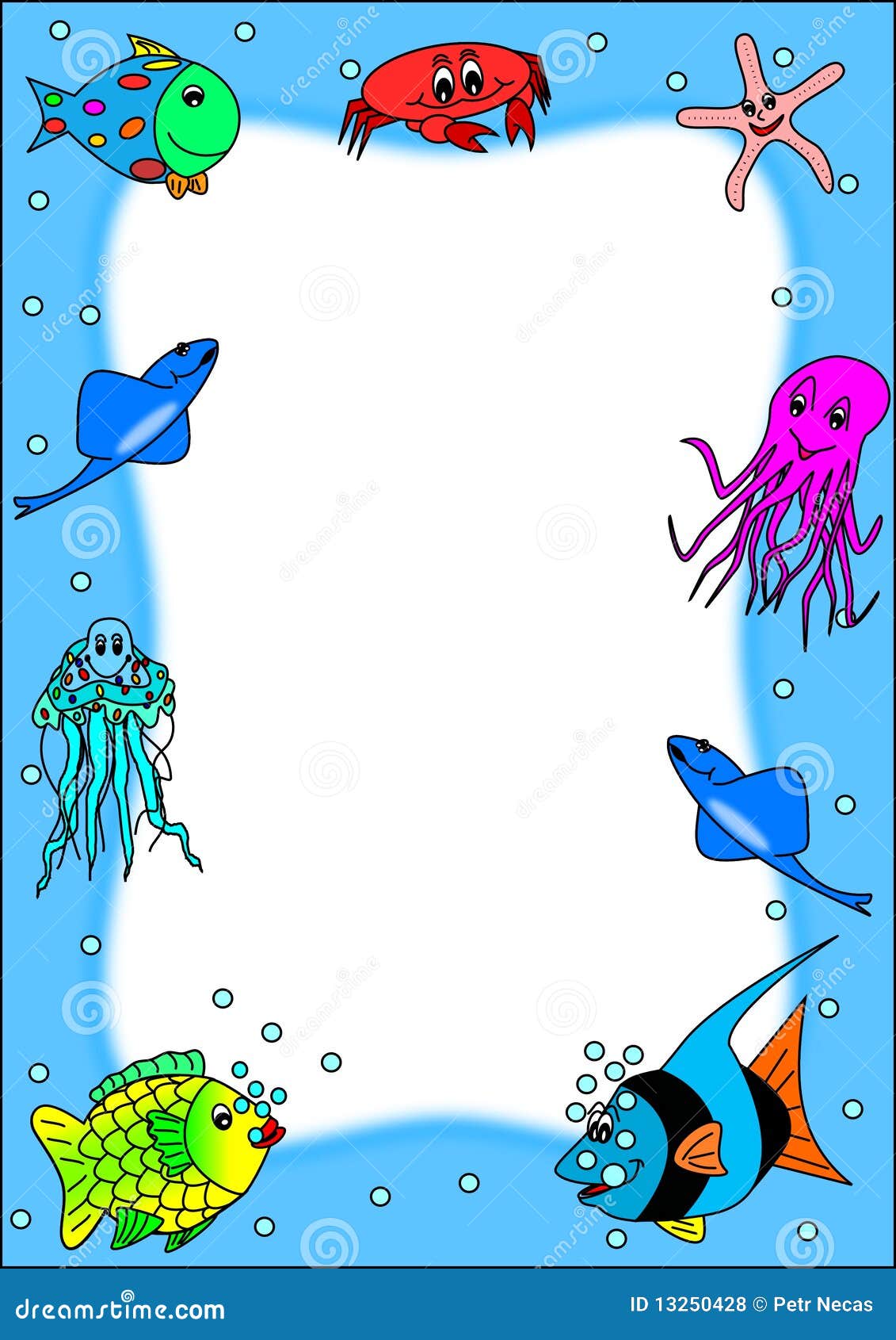 Frame with fishes stock vector. Illustration of colorful - 13250428