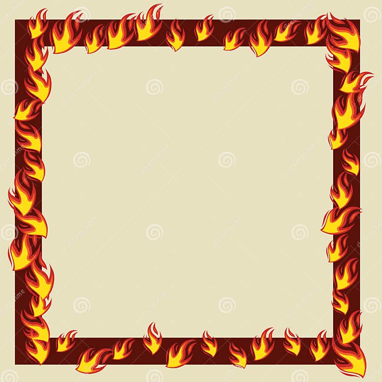 Frame with Flames. Vector Illustration Decorative Design Stock Vector ...