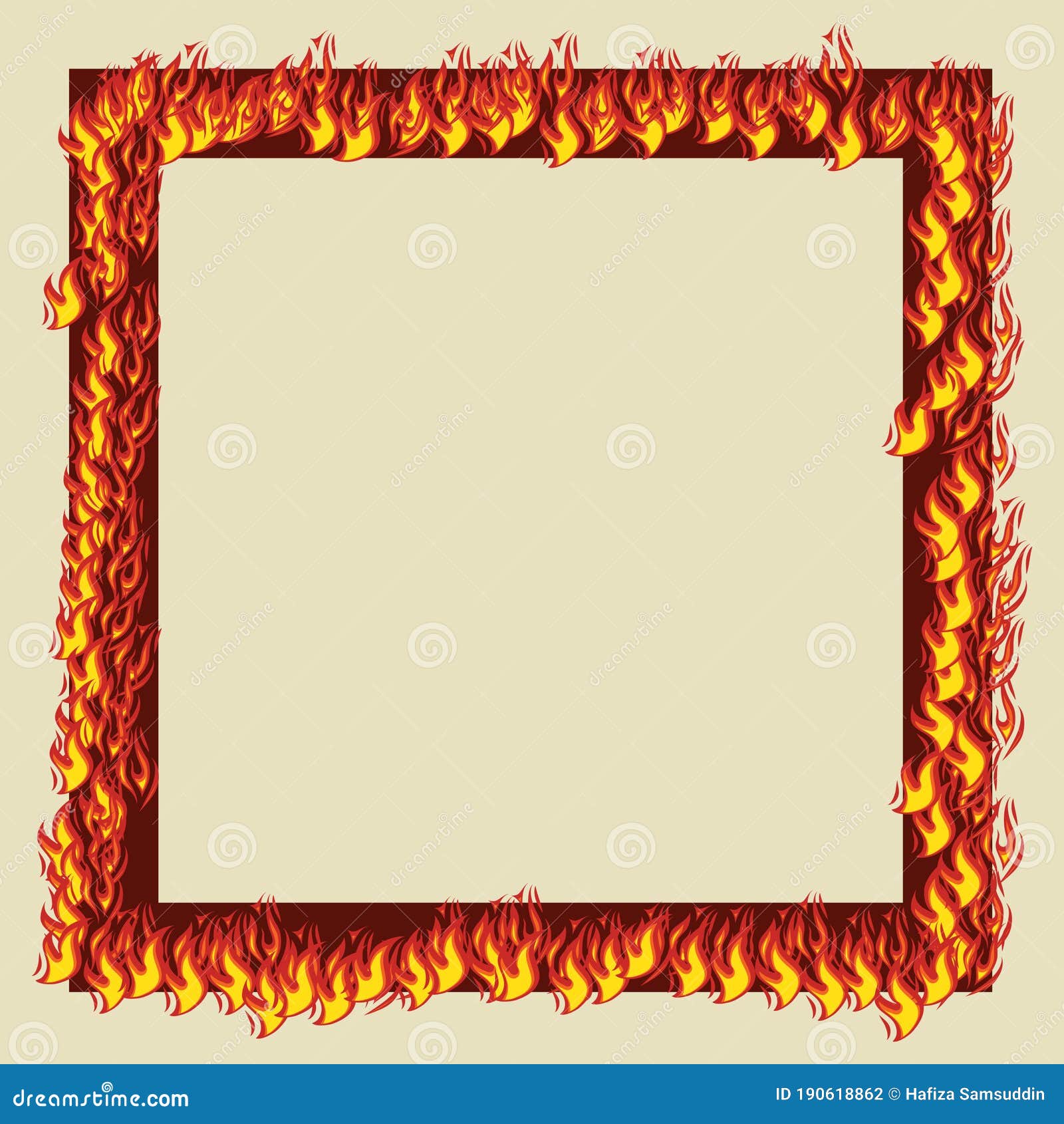 Frame with Flames. Vector Illustration Decorative Design Stock Vector ...