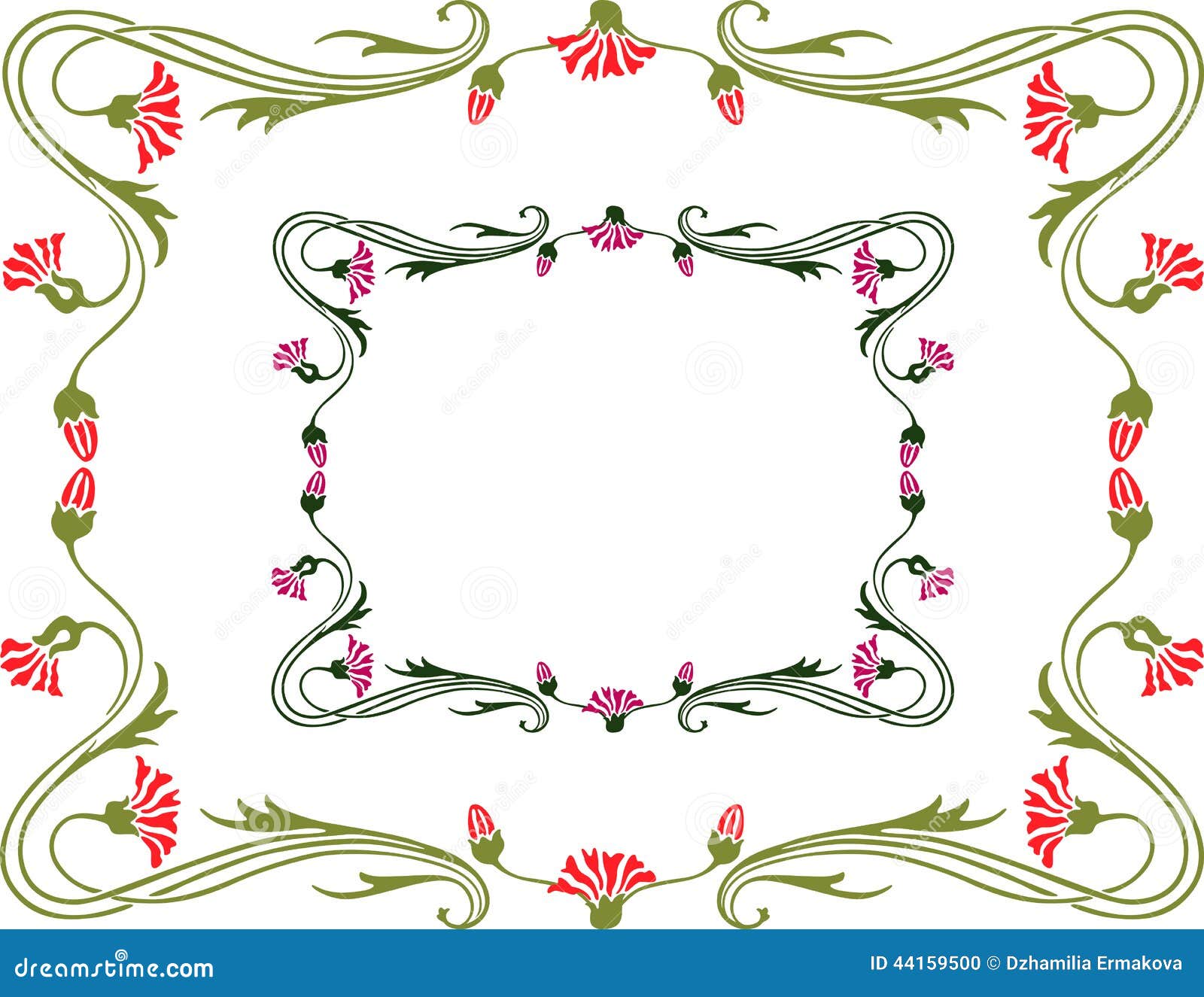 Frame of the Flexible Flowers Stock Vector - Illustration of winding ...