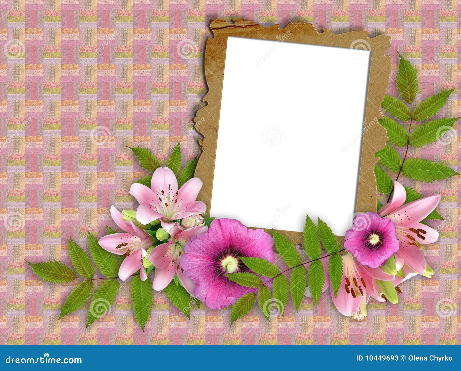 Frame and Floral Beautiful Bouquet Stock Illustration - Illustration of ...