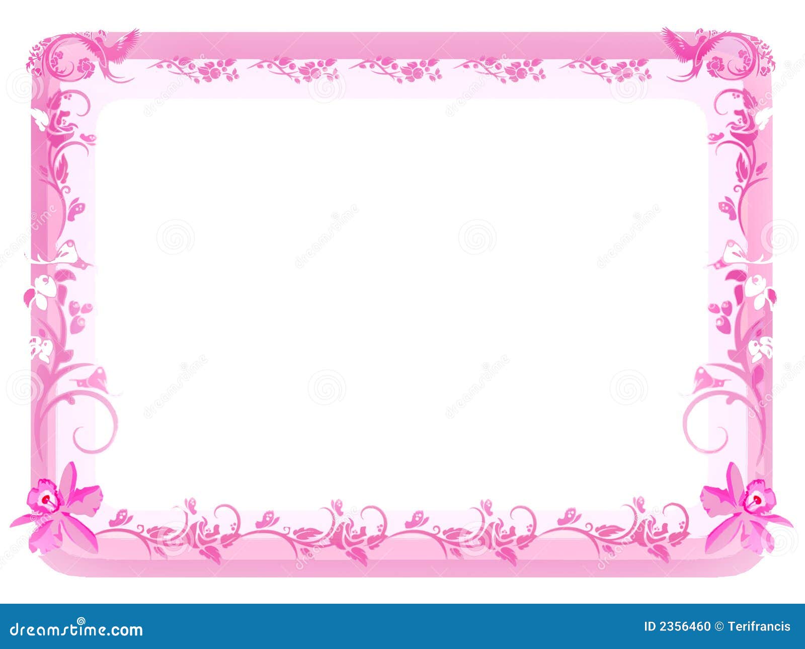 Frame Floral Do Vintage - Cor-de-rosa Ilustração Stock - Ilustração de ...