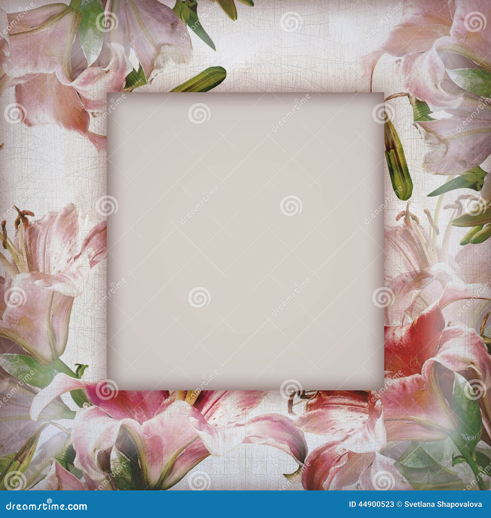 Frame floral, lily stock illustration. Illustration of cover - 44900523