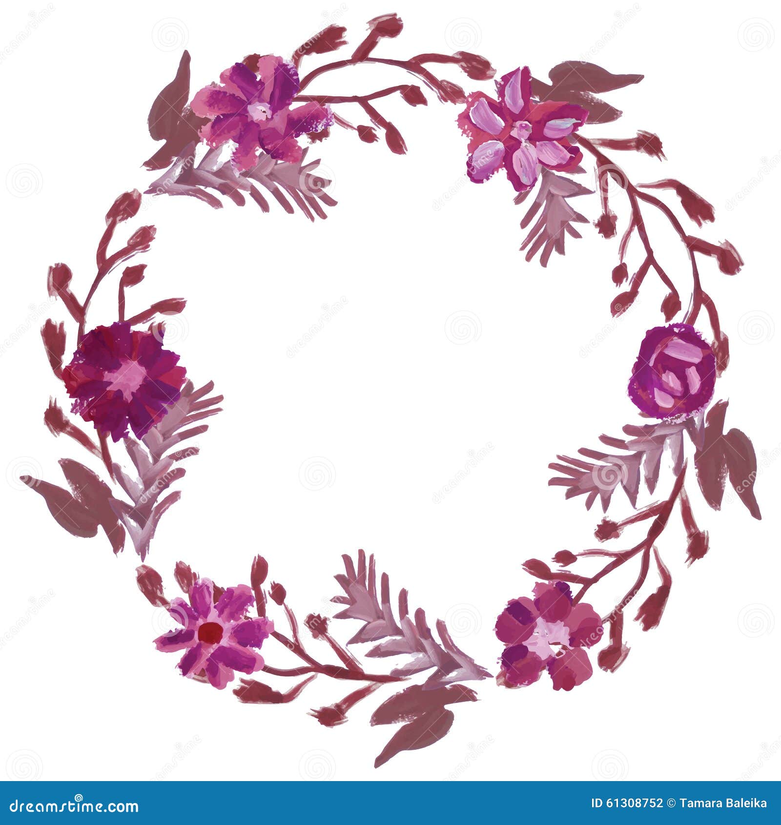 Frame floral redondo ilustração do vetor. Ilustração de jardim - 61308752