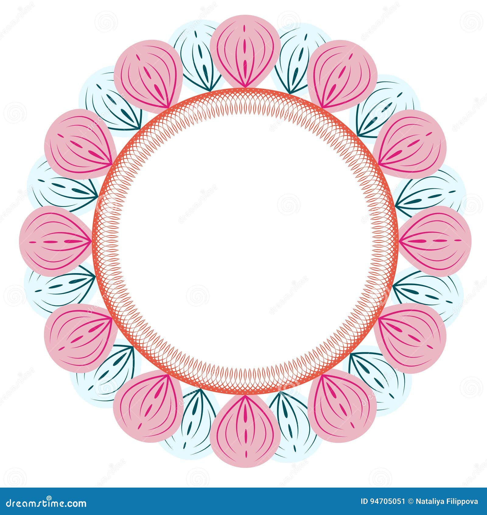 Frame floral redondo ilustração do vetor. Ilustração de redondo - 94705051