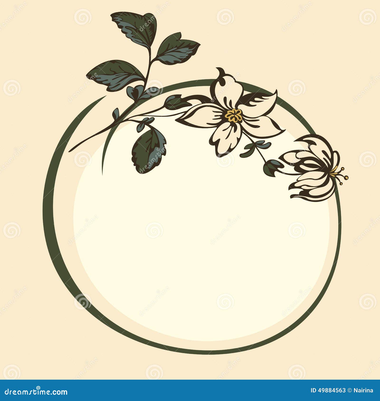 Frame with Flower.Drawing Pattern Flower Stock Vector - Illustration of ...