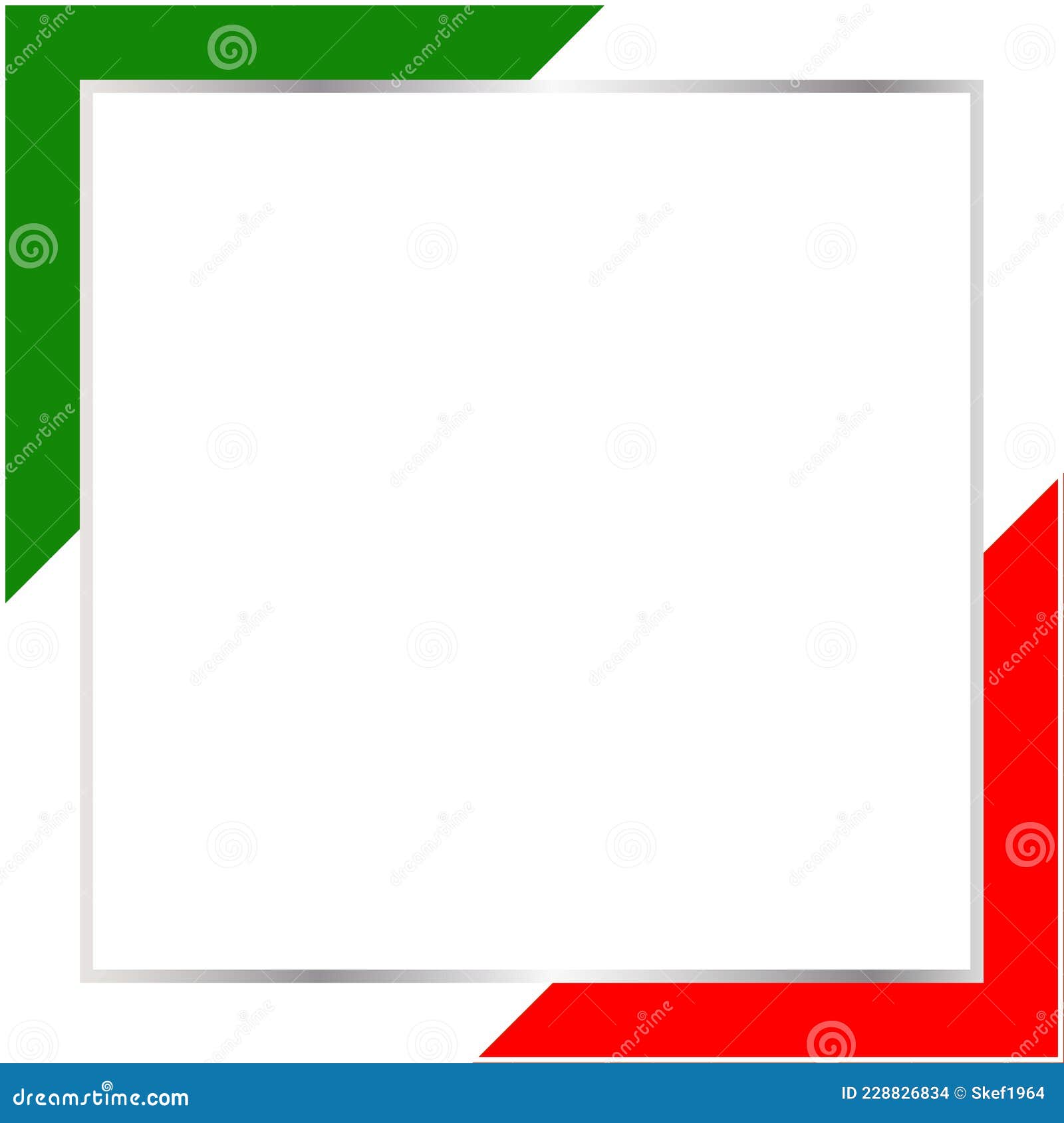 Italian Green White Red Flag Symbols Border Frame. Stock Vector ...