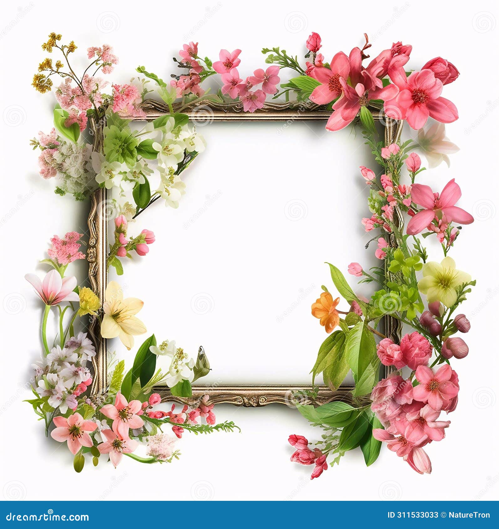 Frame of Flowers Framework for Invitation or Congratulation Framework for Photo or ...