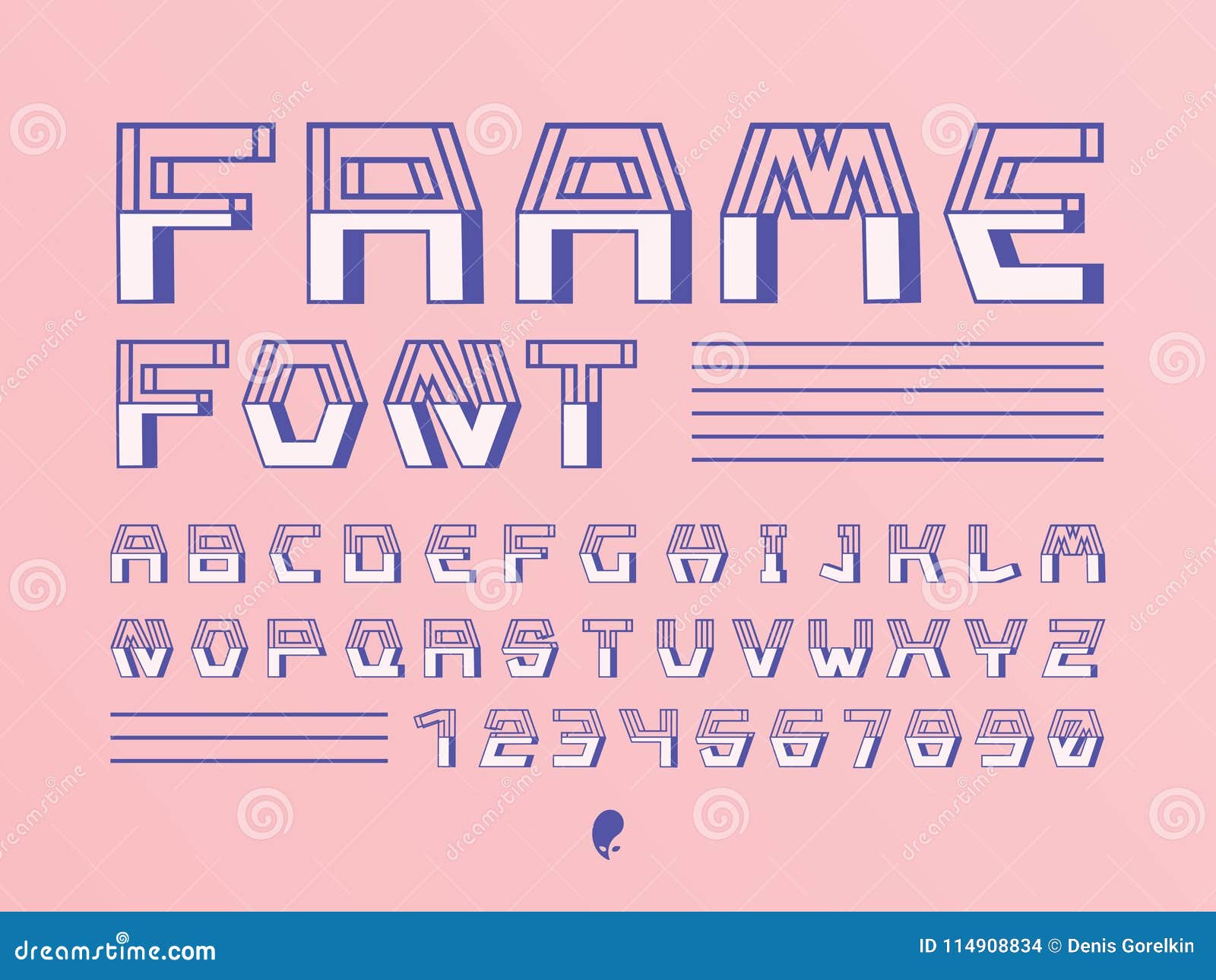 Frame Font. Vector Alphabet Stock Vector - Illustration of element ...