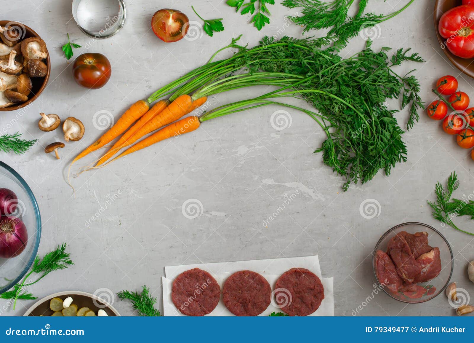 Frame of Food for Cooking Helpful Food on White Surface Stock Image ...