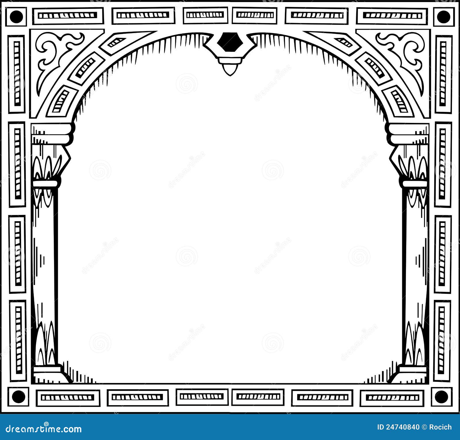 Frame in form of gate stock vector. Illustration of black - 24740840