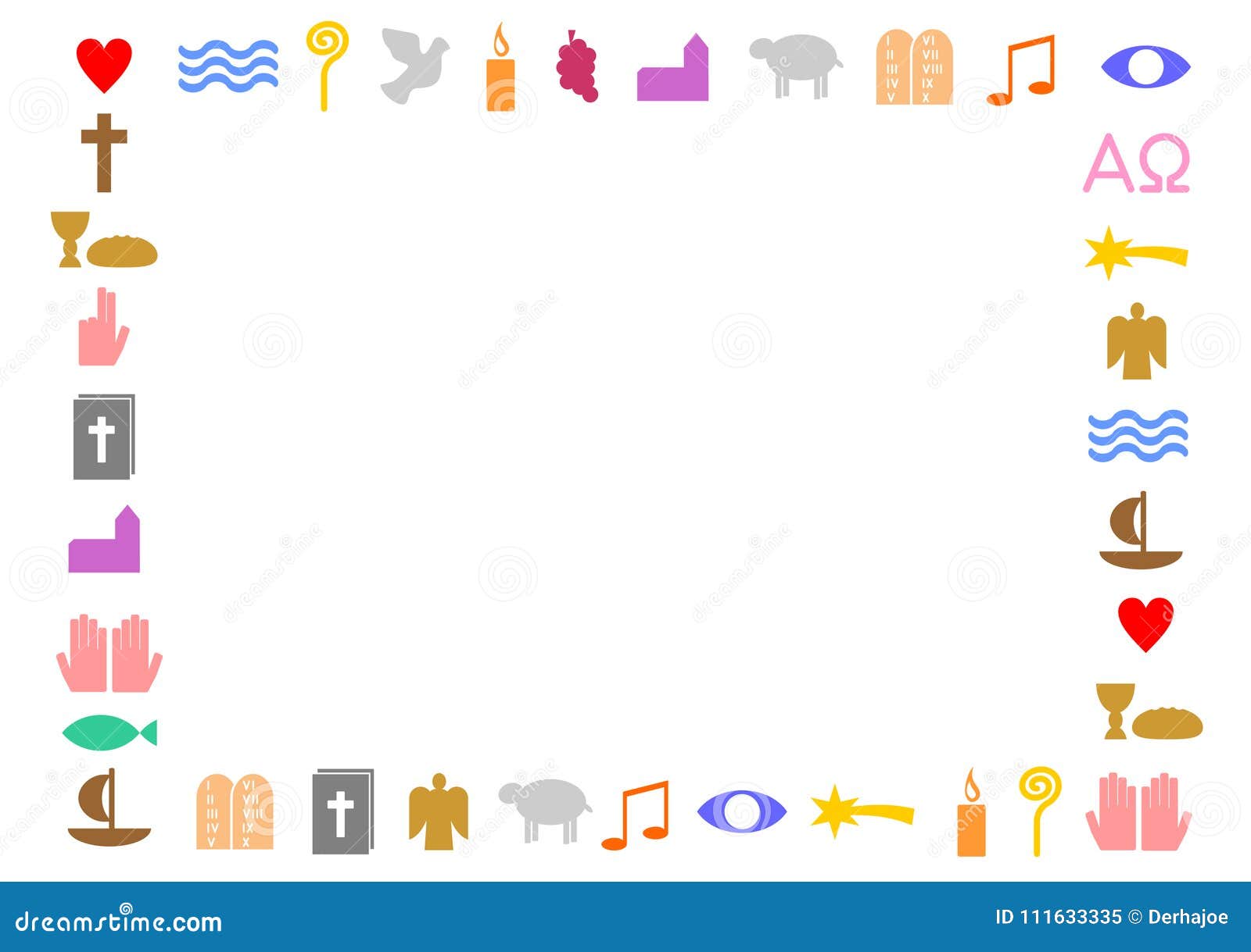 Rectangle Frame Made of Christian Symbols. Stock Illustration ...