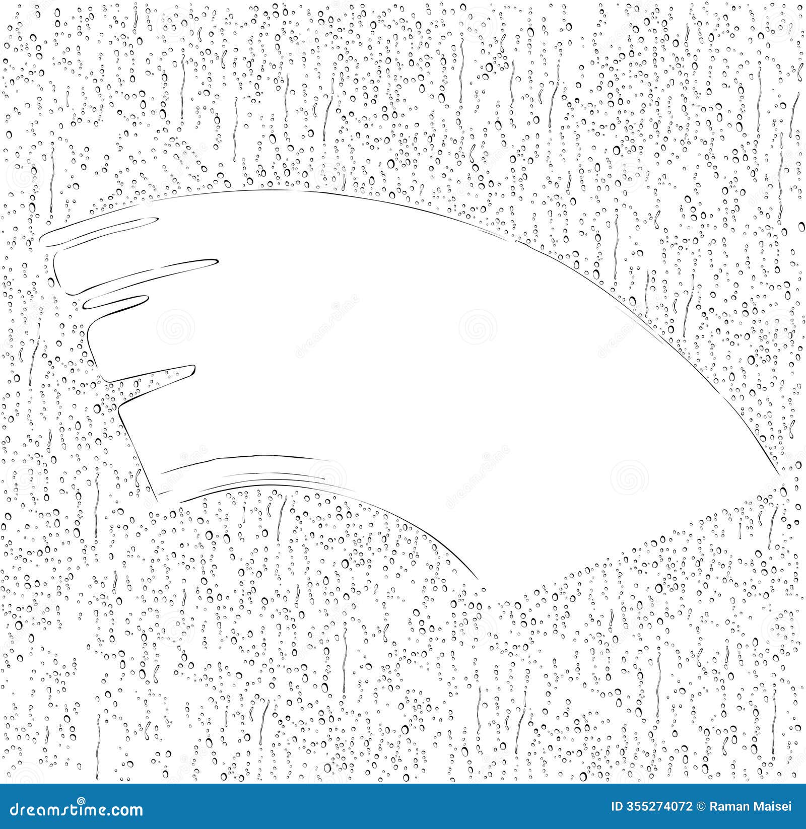 Frame in the Form of a Trace from a Car Wiper on the Windscreen Covered ...