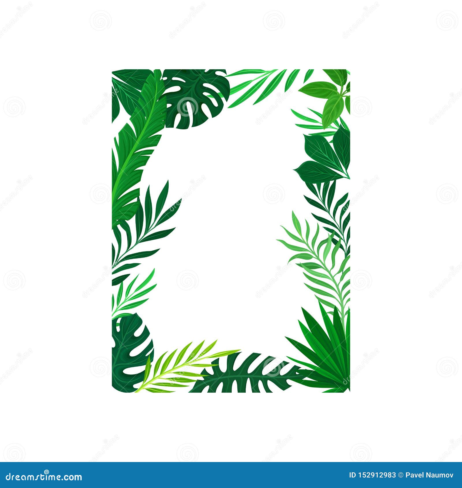 Frame in the Form of a Vertical Rectangle of Leaves Placed Inside ...