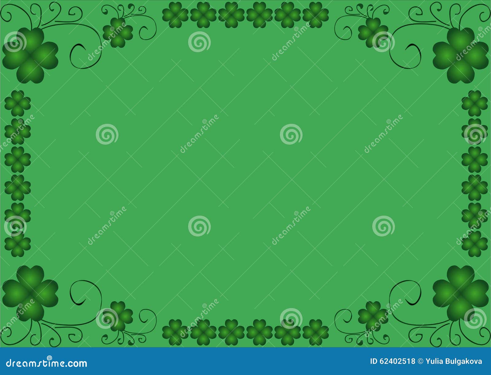 Frame of four leaf clover stock vector. Illustration of shamrock - 62402518
